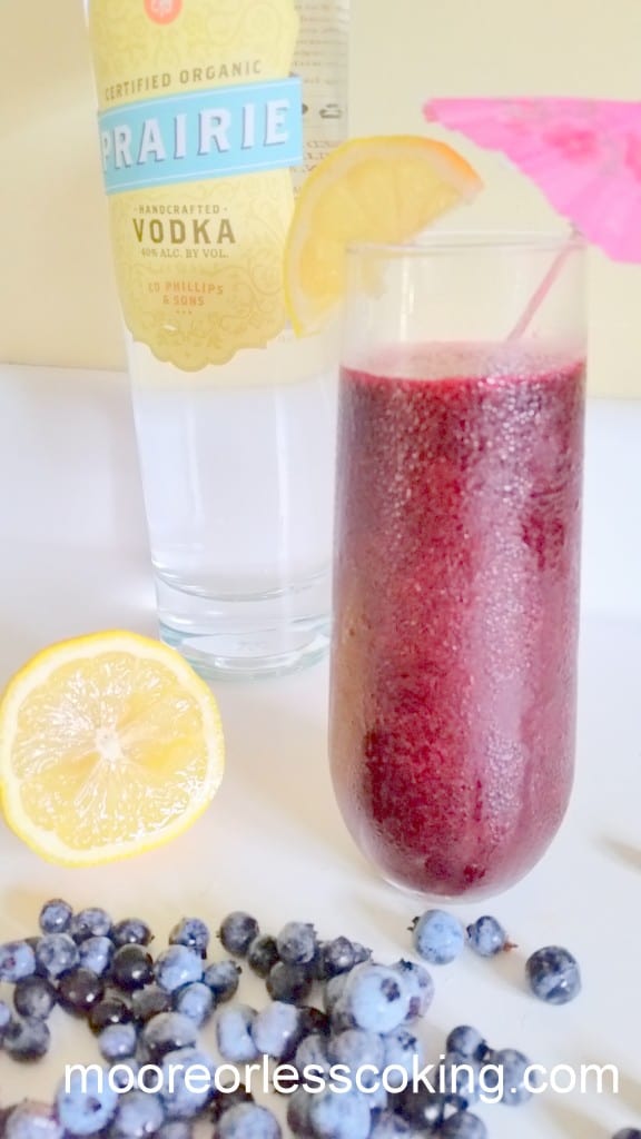 Boozy Frozen Blueberry Lemonade - Moore or Less Cooking