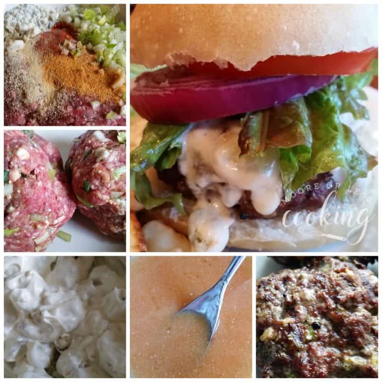 Buffalo Blue Cheese Burger #BurgerMonth - Moore or Less Cooking