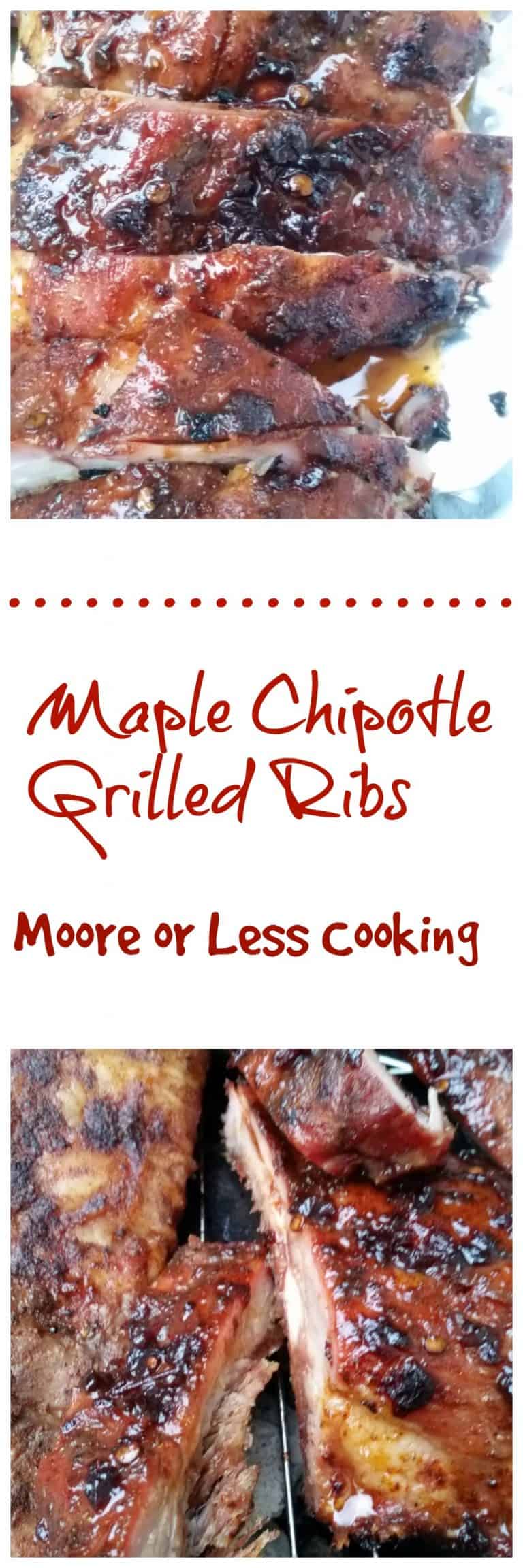 Maple Chipotle Grilled Ribs - Moore or Less Cooking