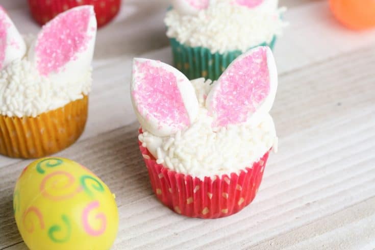 Bunny Ear Cupcakes - Moore or Less Cooking