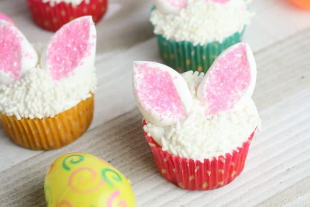 Bunny Ear Cupcakes - Moore or Less Cooking