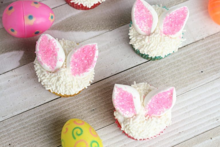 Bunny Ear Cupcakes - Moore or Less Cooking