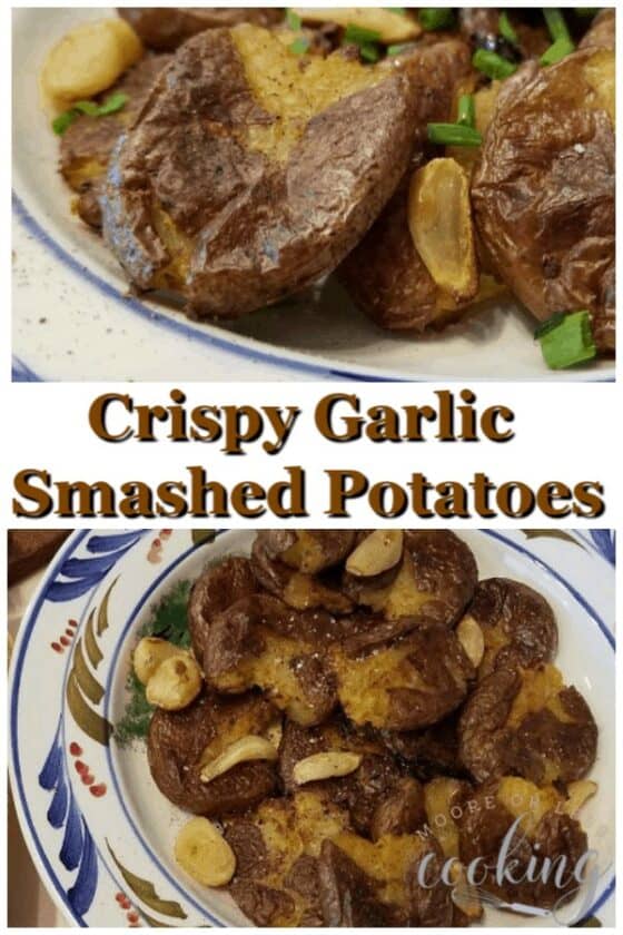 Crispy Garlic Smashed Potatoes - Moore or Less Cooking