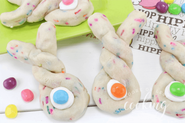 Easter Bunny Sugar Twist Cookies - Moore or Less Cooking