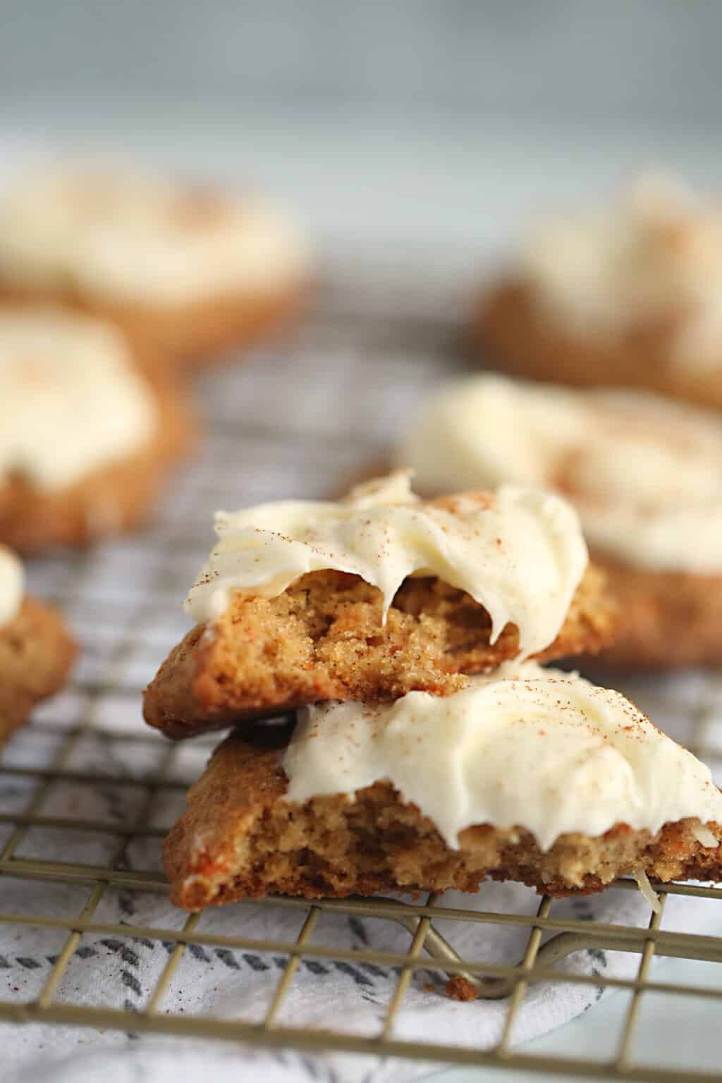 Best Carrot Cake Cookies with Cream Cheese Frosting - Moore or Less Cooking