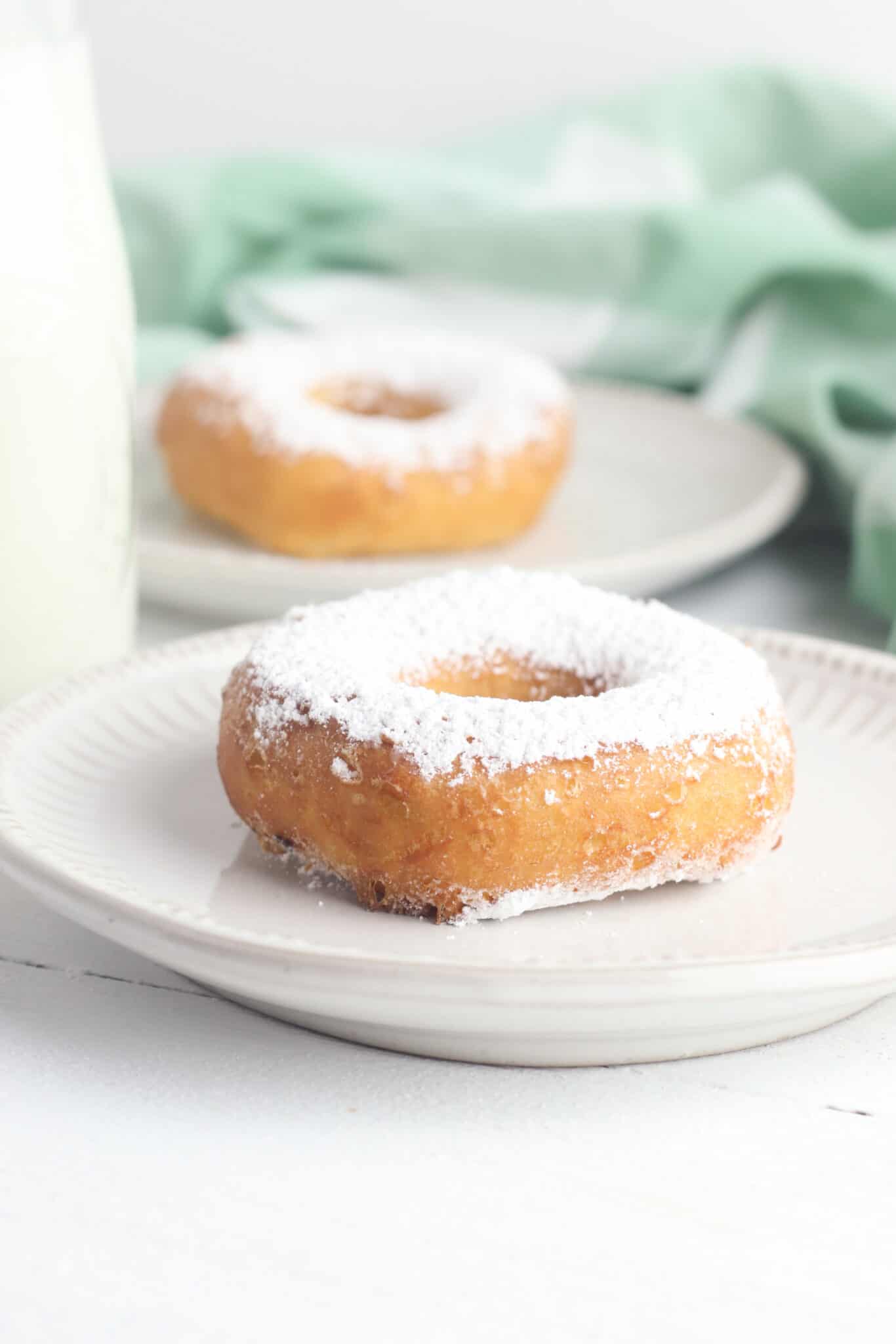 Powdered Sugar Biscuit Donuts - Moore or Less Cooking
