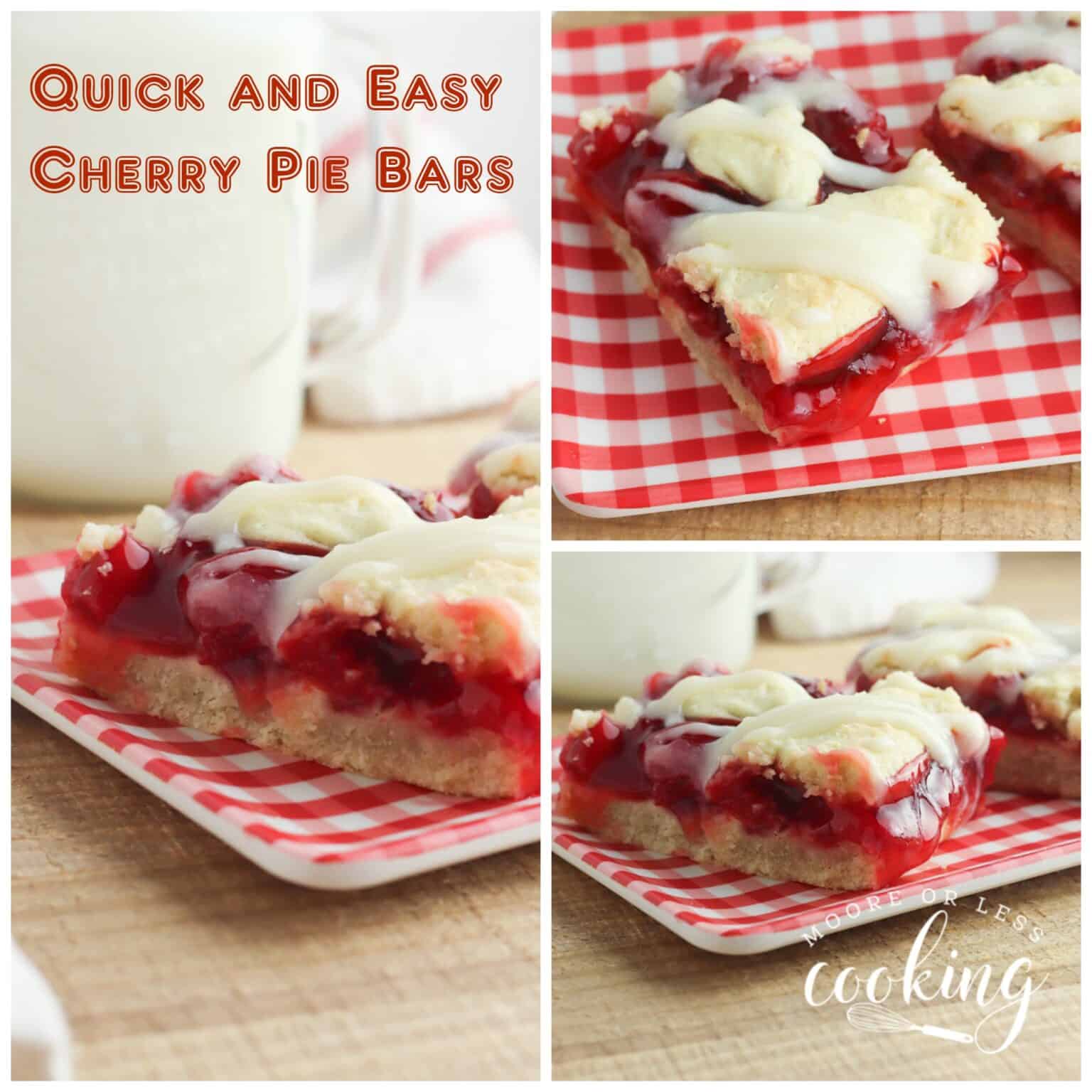 Quick and Easy Cherry Pie Bars - Moore or Less Cooking