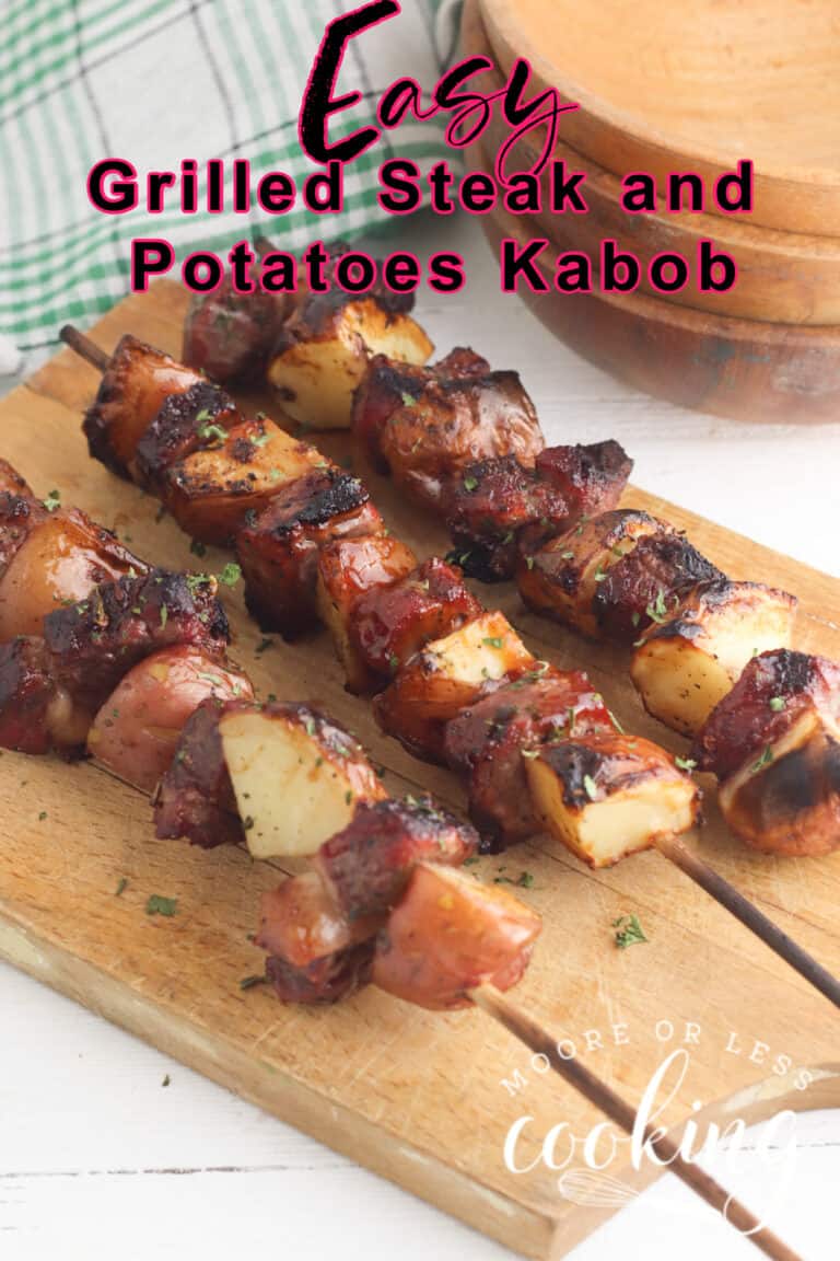 Easy Grilled Steak and Potato Kabobs - Moore or Less Cooking