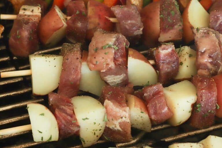 Easy Grilled Steak and Potato Kabobs - Moore or Less Cooking