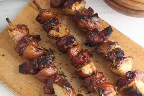 Easy Grilled Steak and Potato Kabobs - Moore or Less Cooking