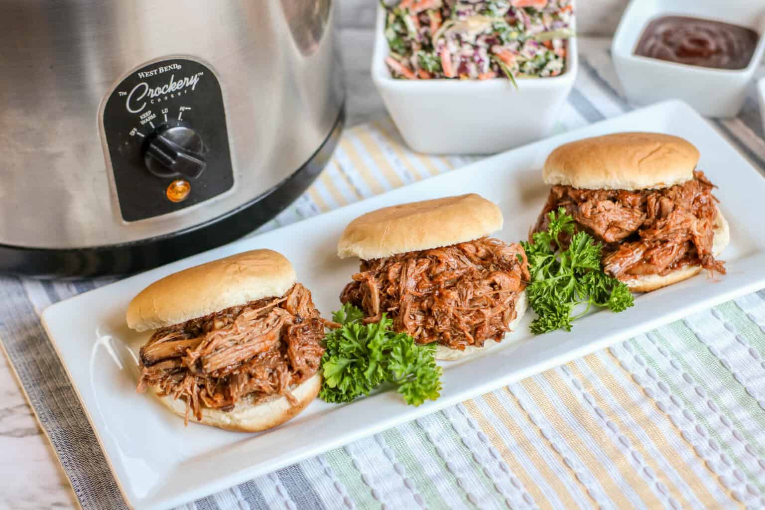 Slow Cooker Barbecue Beef - Moore or Less Cooking