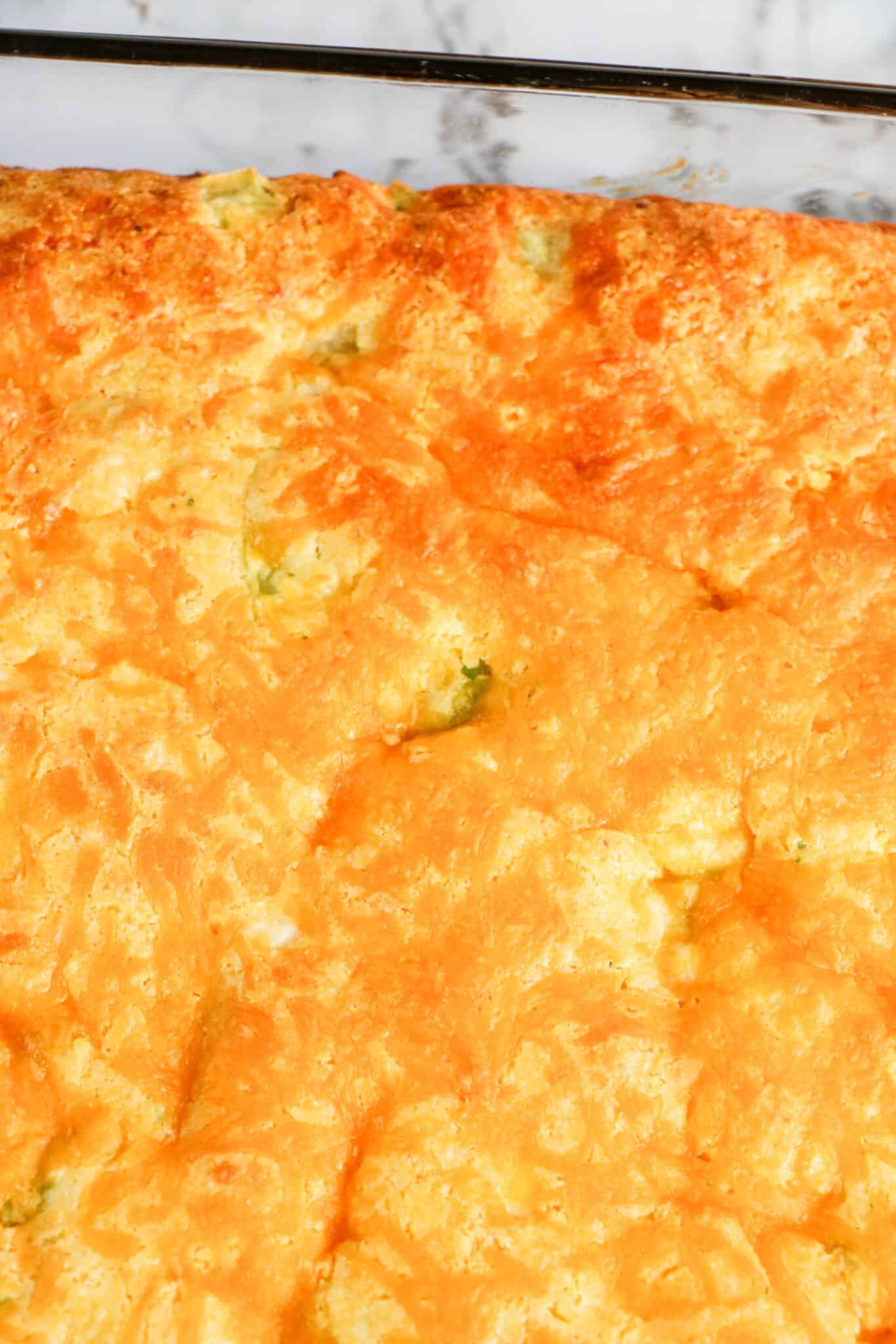 Broccoli Cheddar Cornbread - Moore or Less Cooking