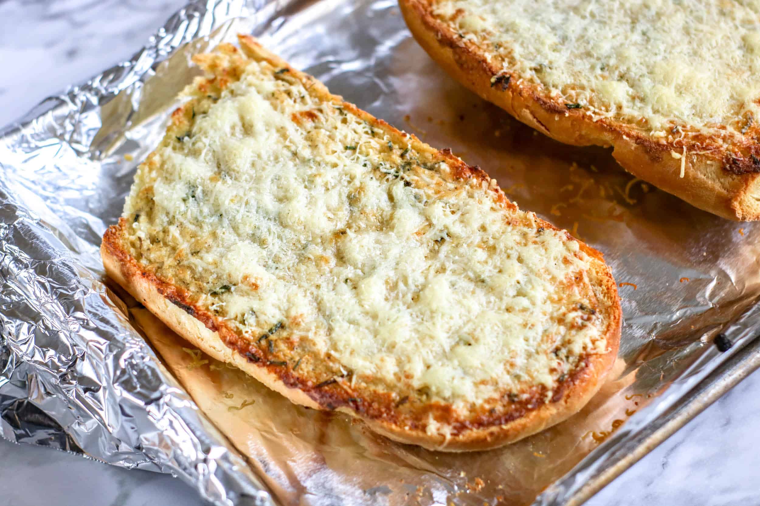 Cheesy Garlic Bread - Moore or Less Cooking