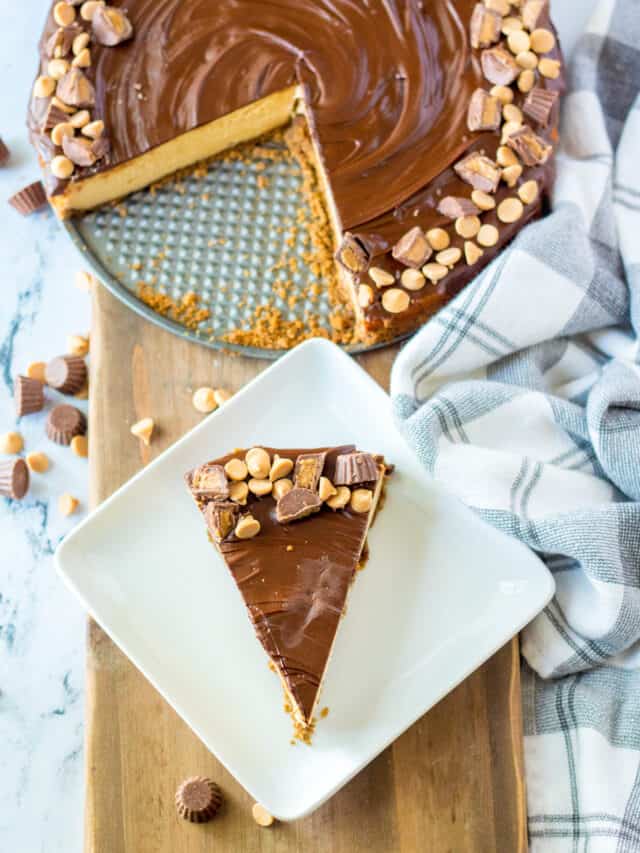 Peanut Butter Cup Cheesecake Story - Moore or Less Cooking