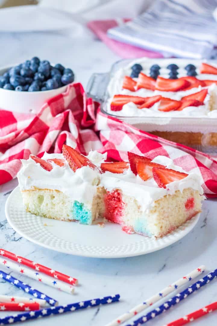 Flag Poke Cake Recipe - Moore or Less Cooking