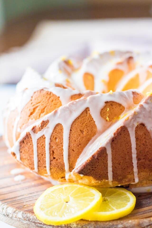 Lemon Cream Cheese Bundt Cake - Moore or Less Cooking
