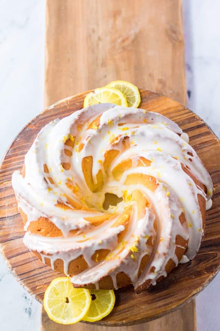 Lemon Cream Cheese Bundt Cake - Moore or Less Cooking