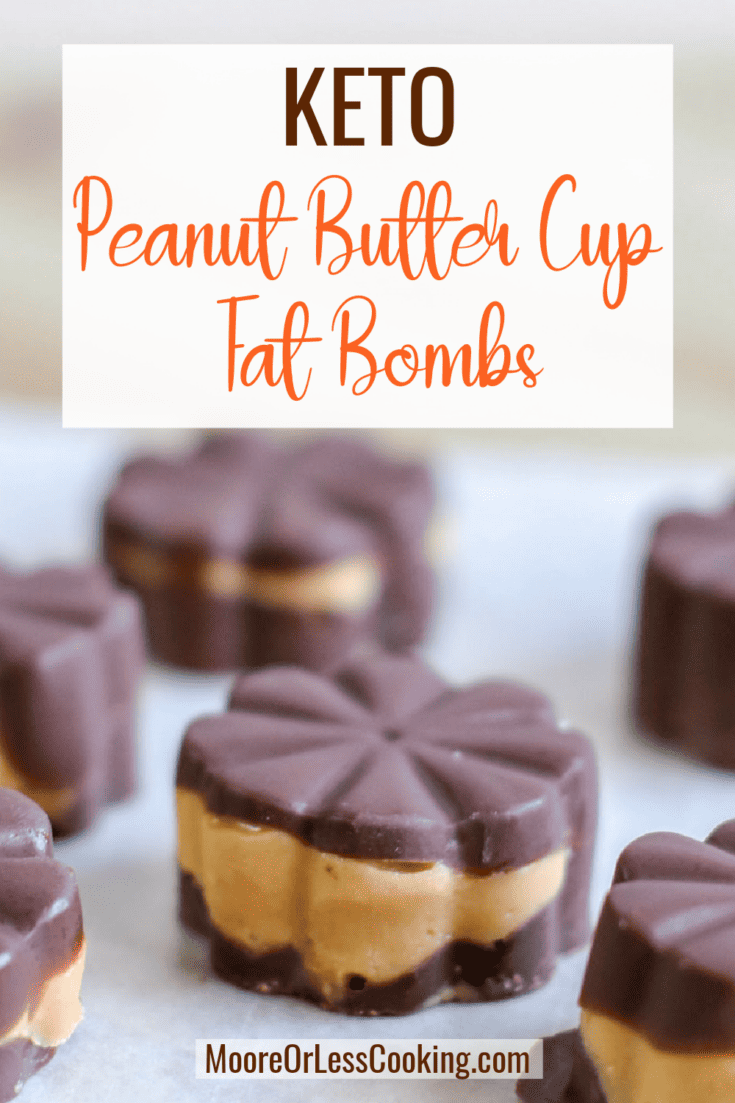 Keto Peanut Butter Cup Fat Bombs - Moore or Less Cooking
