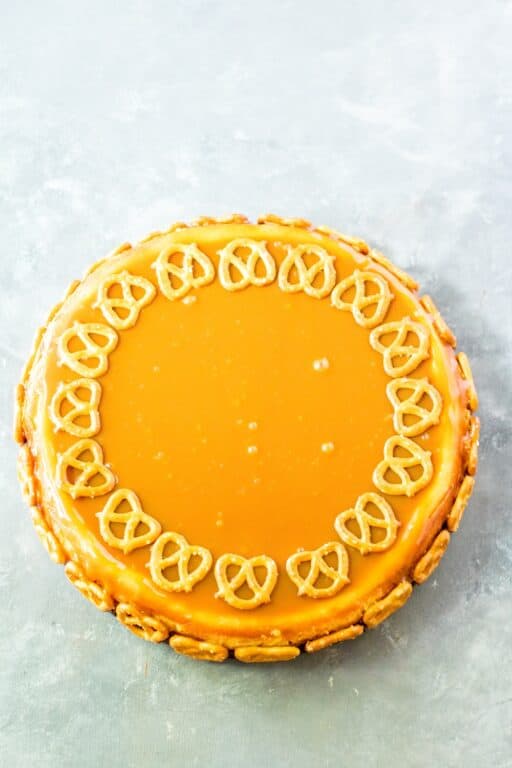 Brownie Bottom Salted Caramel Cheesecake - Moore or Less Cooking