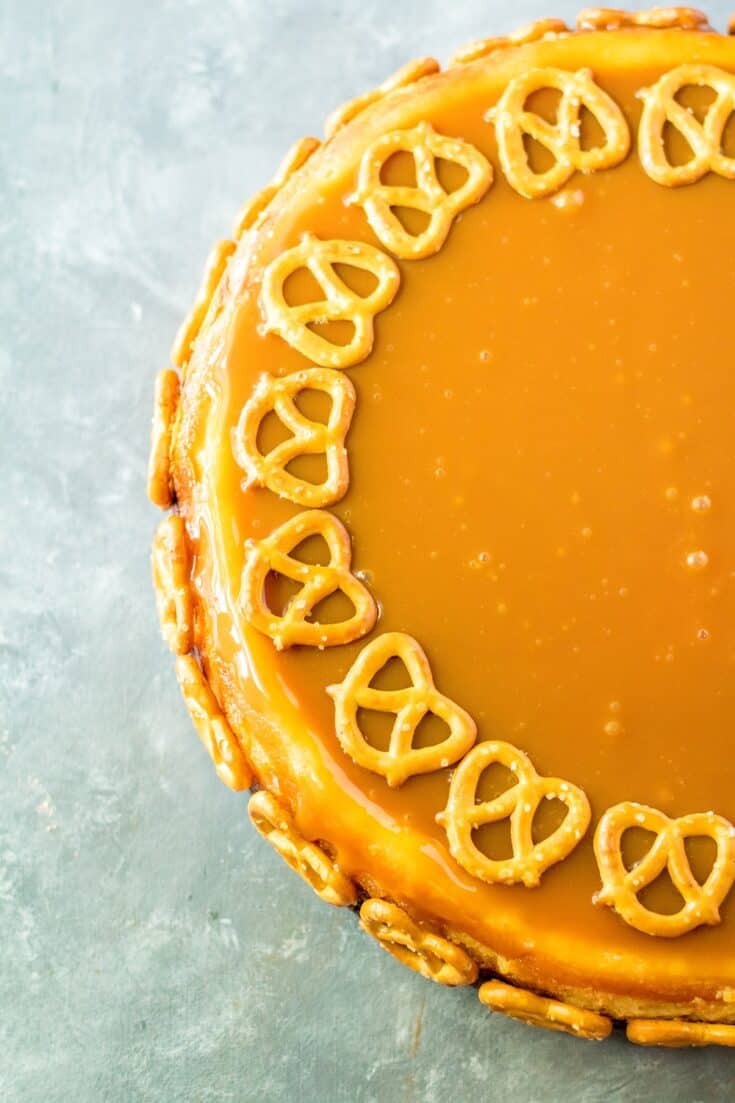 Brownie Bottom Salted Caramel Cheesecake - Moore or Less Cooking