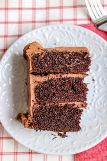 Homemade Chocolate Cake With Chocolate Buttercream Frosting - Moore or ...