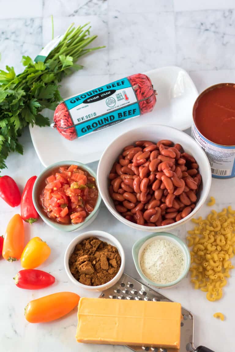 Slow Cooker Chili Mac - Moore or Less Cooking