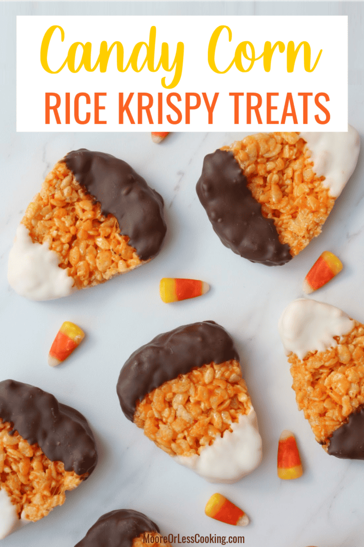 Candy Corn Rice Krispy Treats - Moore or Less Cooking