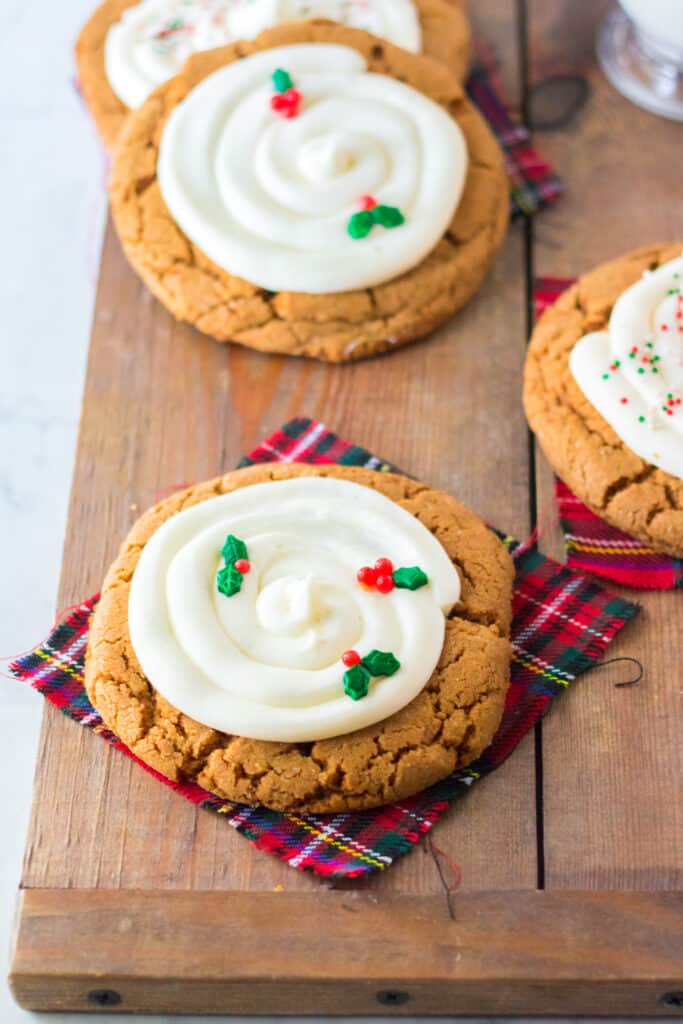 Frosted Gingerbread Cookies - Moore or Less Cooking