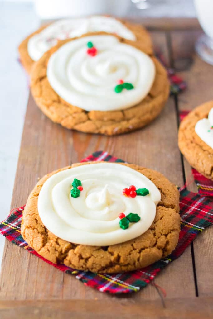 Frosted Gingerbread Cookies - Moore or Less Cooking