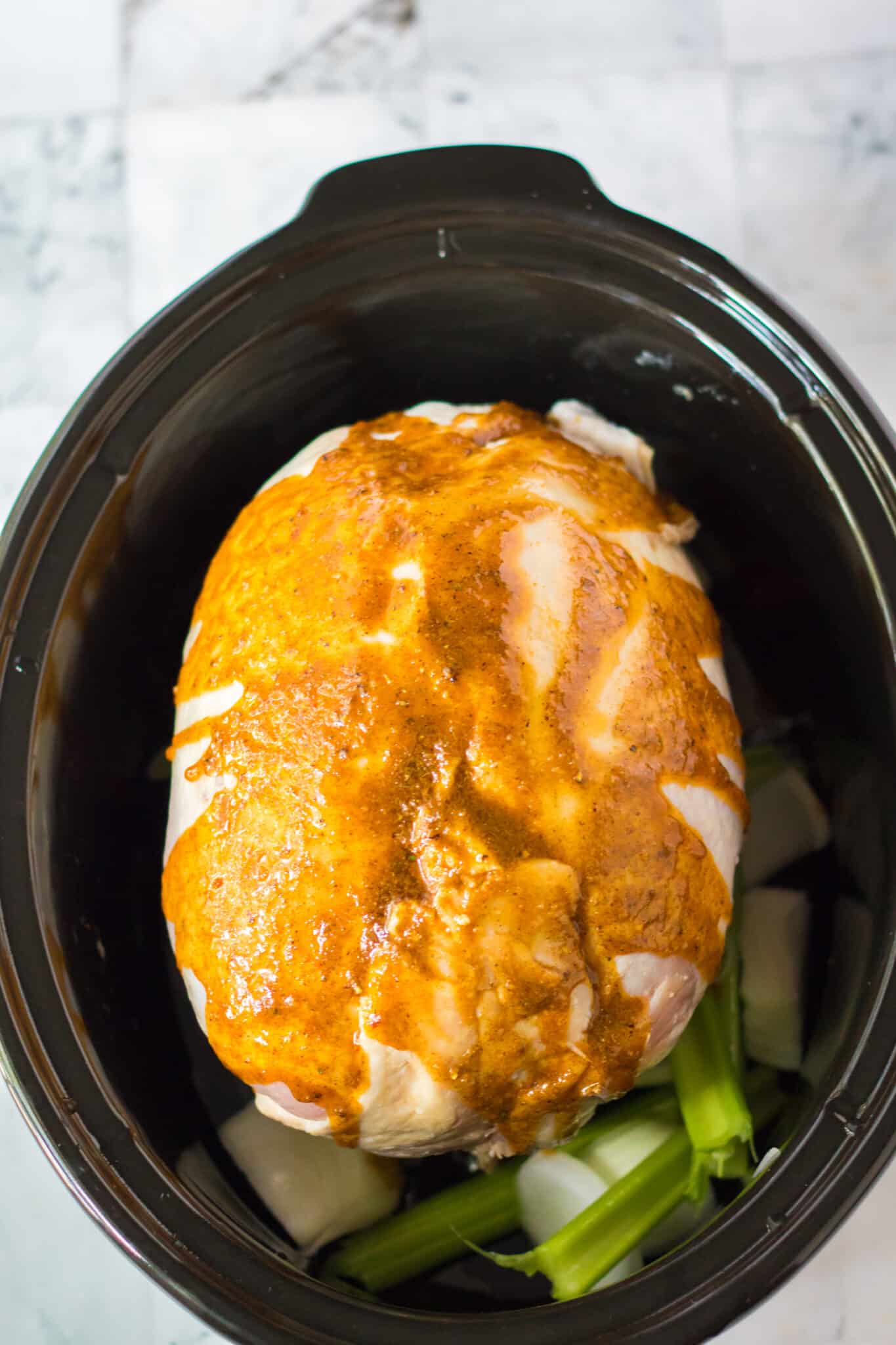 Slow Cooker Bone-In Turkey Breast - Moore or Less Cooking