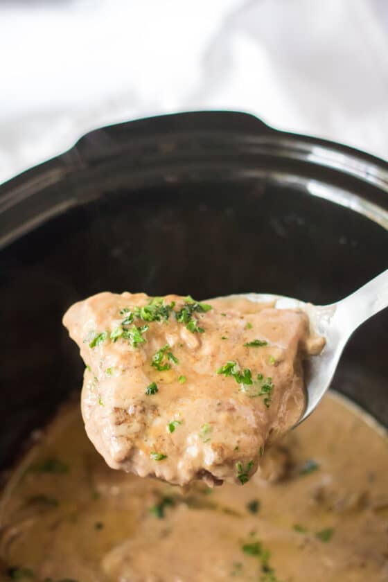 Slow Cooker Cube Steak - Moore or Less Cooking