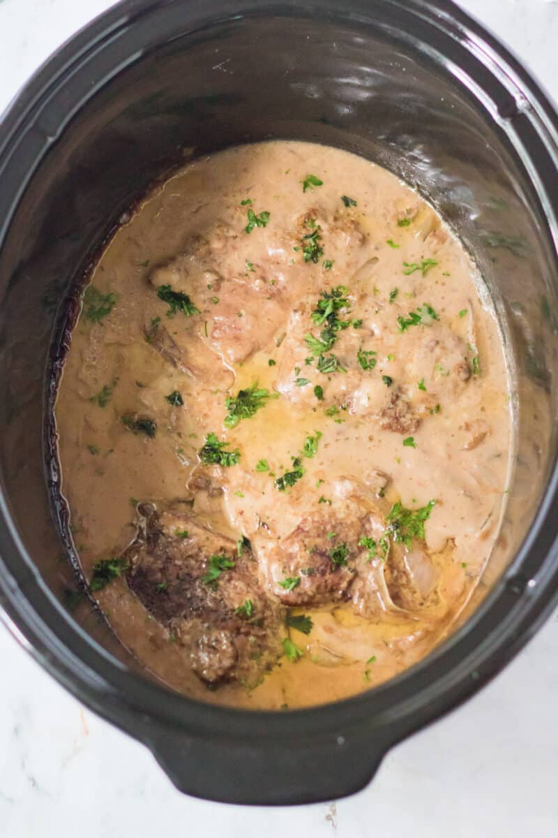 Slow Cooker Cube Steak - Moore or Less Cooking