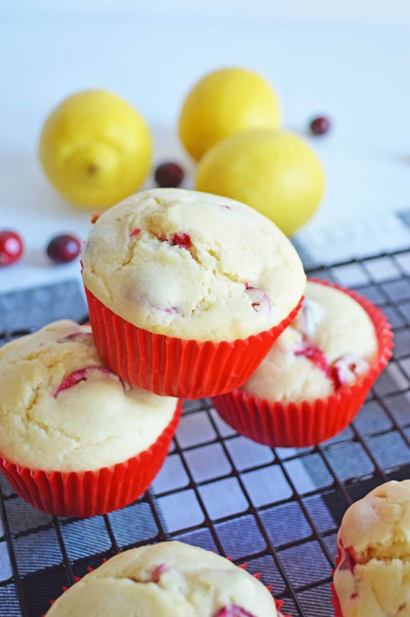 Lemon Cranberry Muffins - Moore or Less Cooking