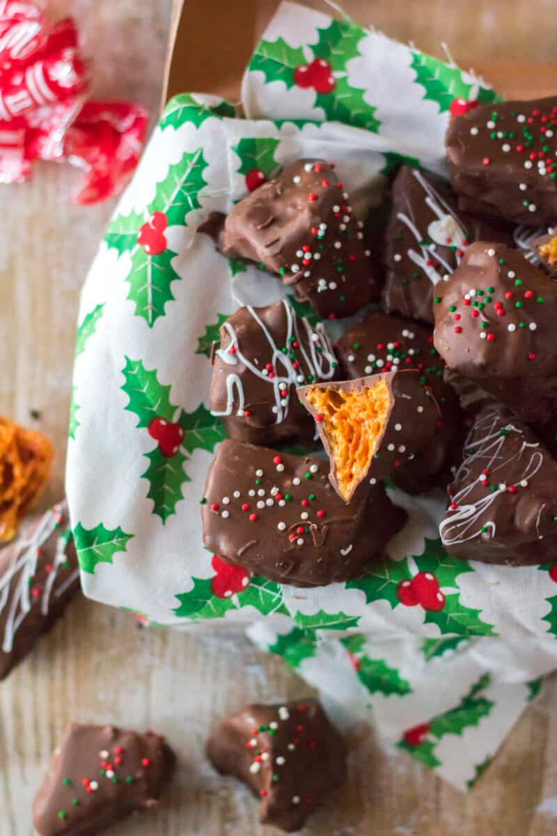 Chocolate-Covered Honeycomb Candy - Moore or Less Cooking