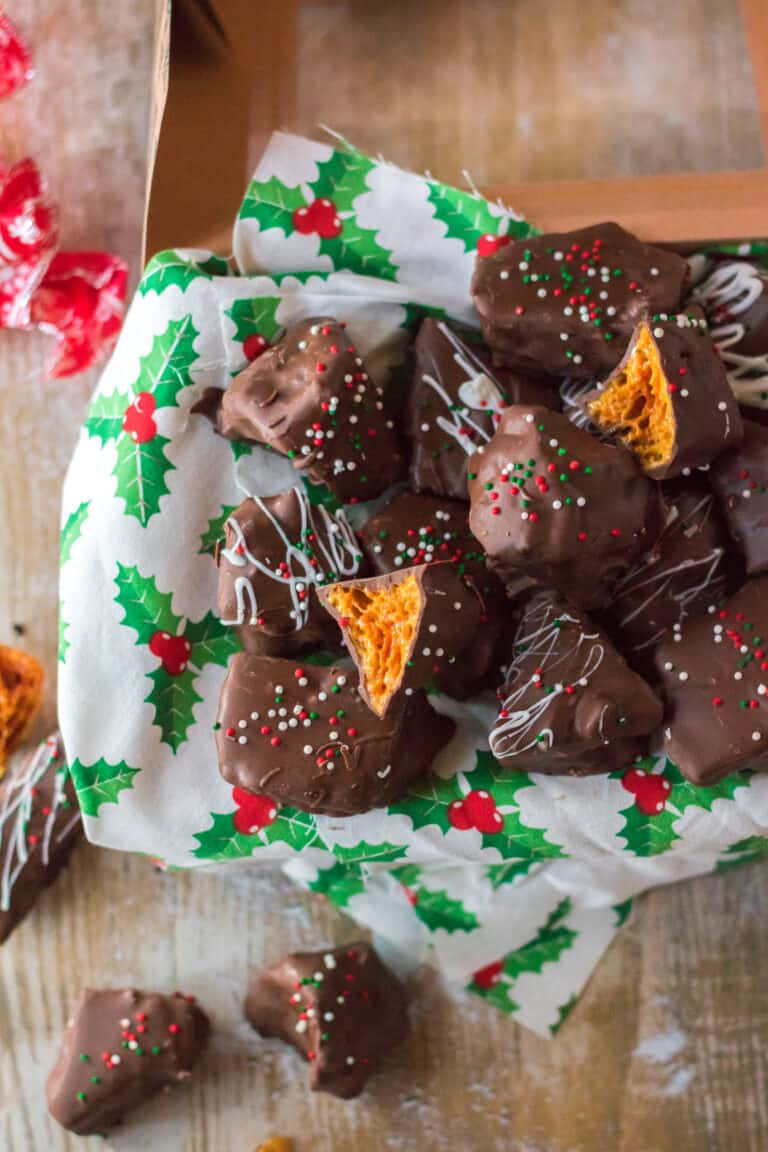 Chocolate-Covered Honeycomb Candy - Moore or Less Cooking