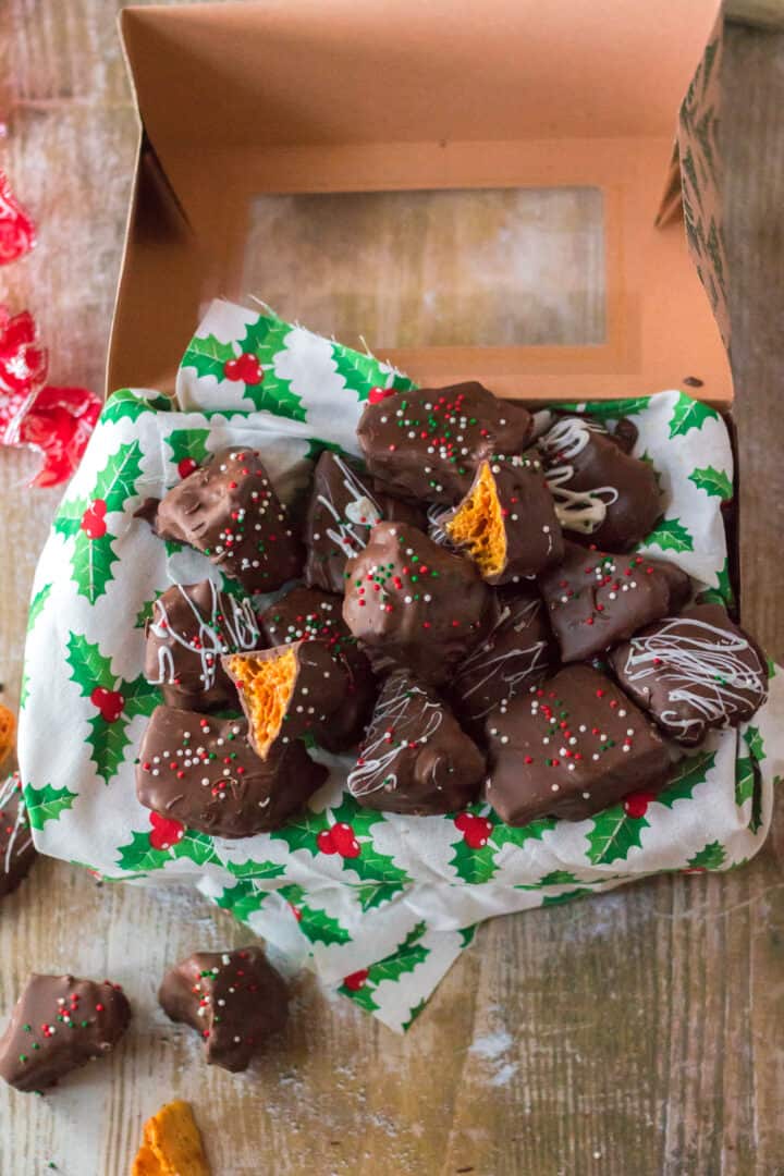 Chocolate-Covered Honeycomb Candy - Moore or Less Cooking