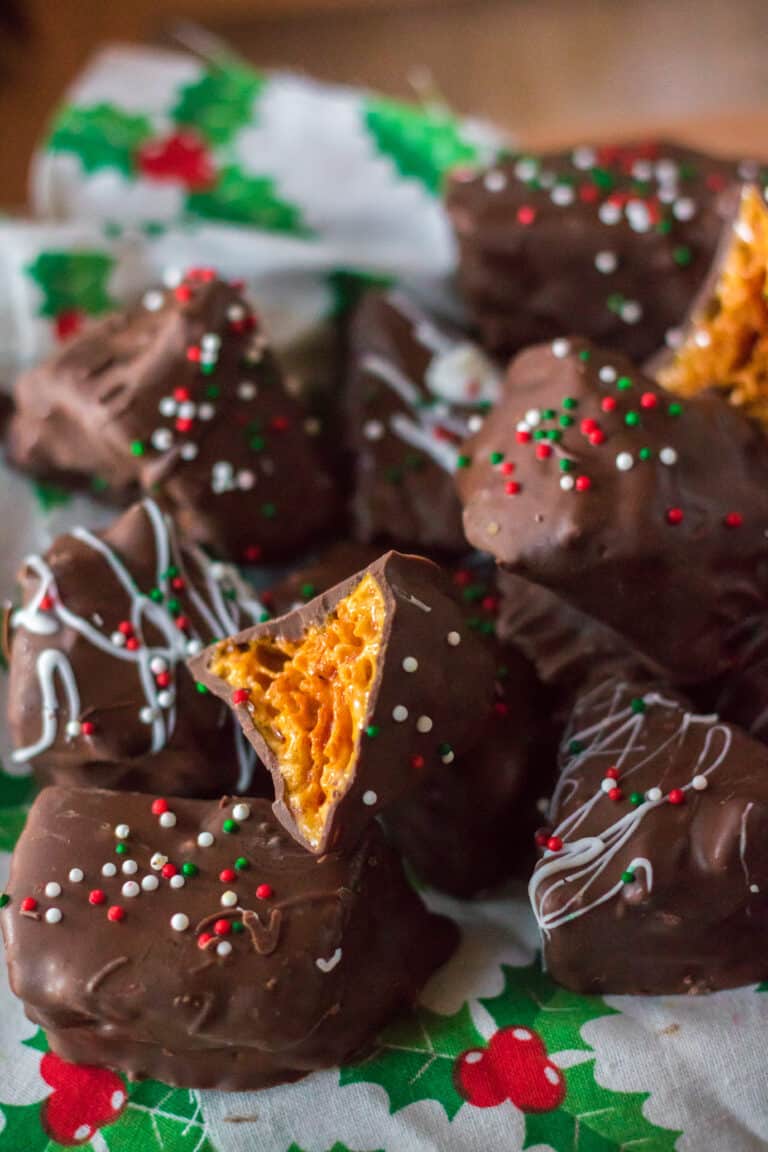 Chocolate-Covered Honeycomb Candy - Moore or Less Cooking
