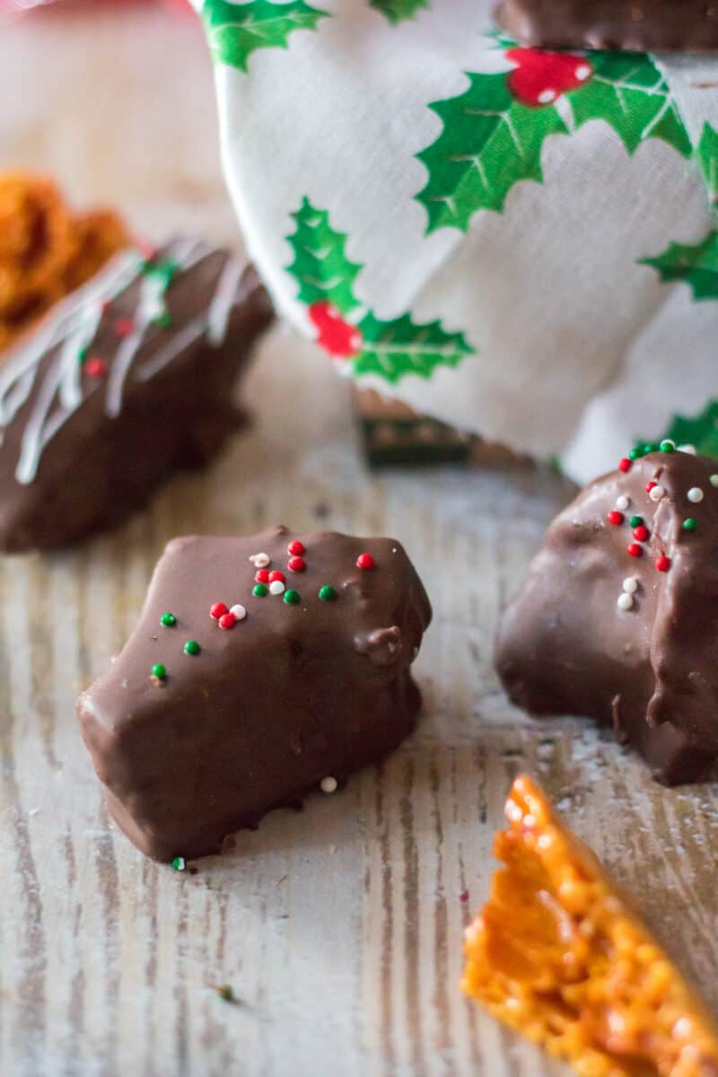 Chocolate-Covered Honeycomb Candy - Moore or Less Cooking