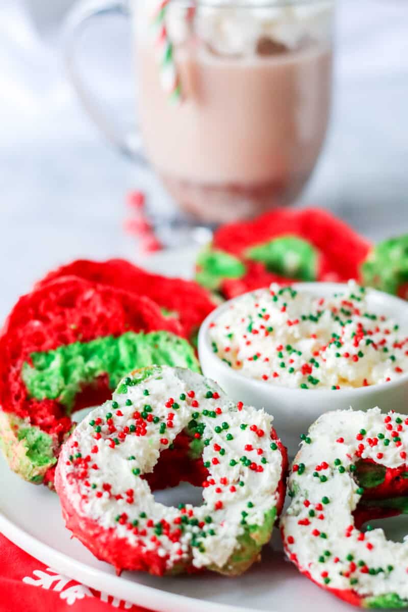 Air Fryer Christmas Bagels - Moore or Less Cooking