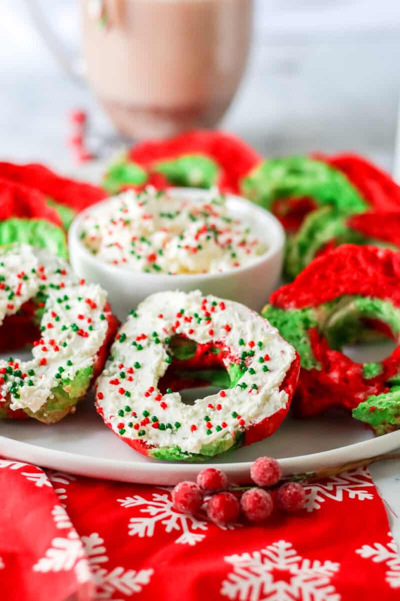 Air Fryer Christmas Bagels - Moore or Less Cooking