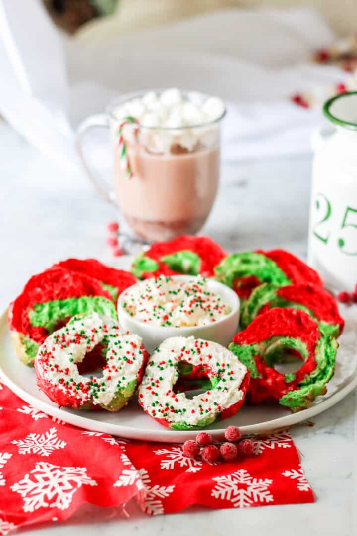 Air Fryer Christmas Bagels - Moore or Less Cooking