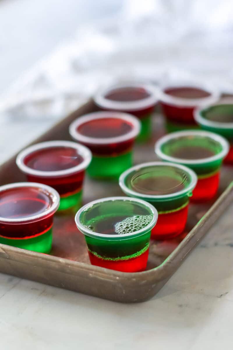 Christmas Jello Shots - Moore or Less Cooking
