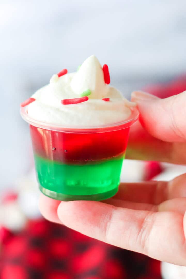 Christmas Jello Shots - Moore or Less Cooking