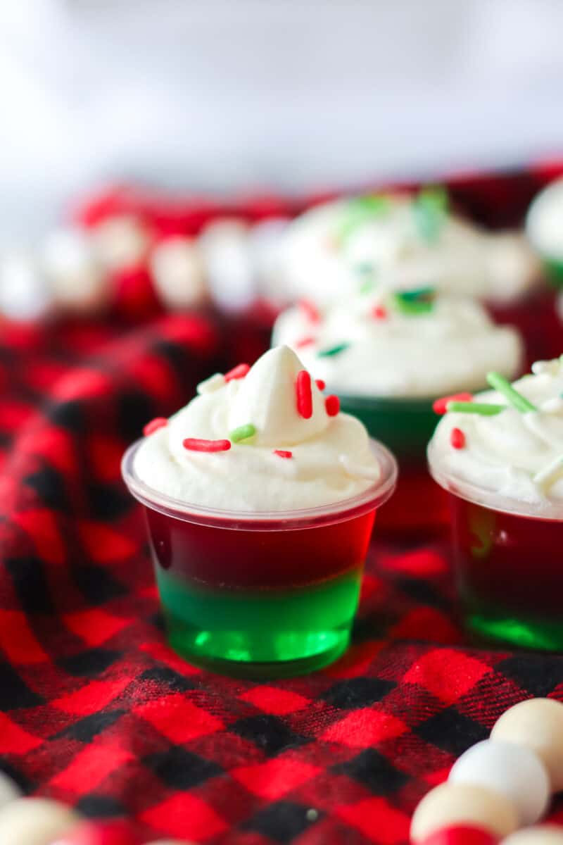 Christmas Jello Shots - Moore or Less Cooking