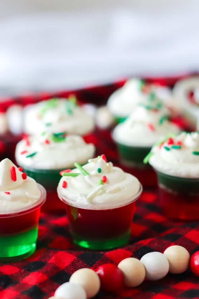 Christmas Jello Shots - Moore or Less Cooking