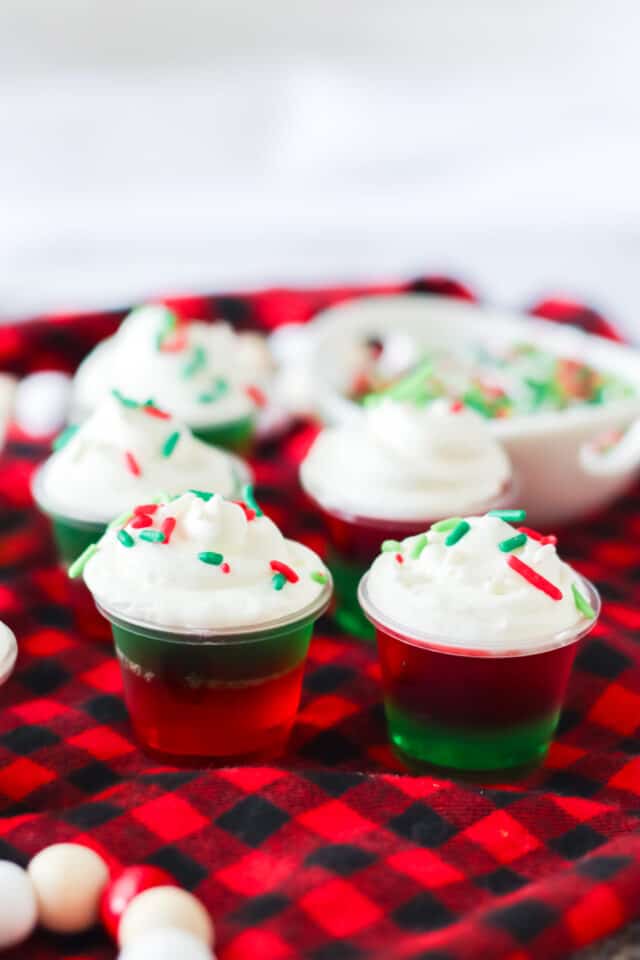 Christmas Jello Shots - Moore or Less Cooking