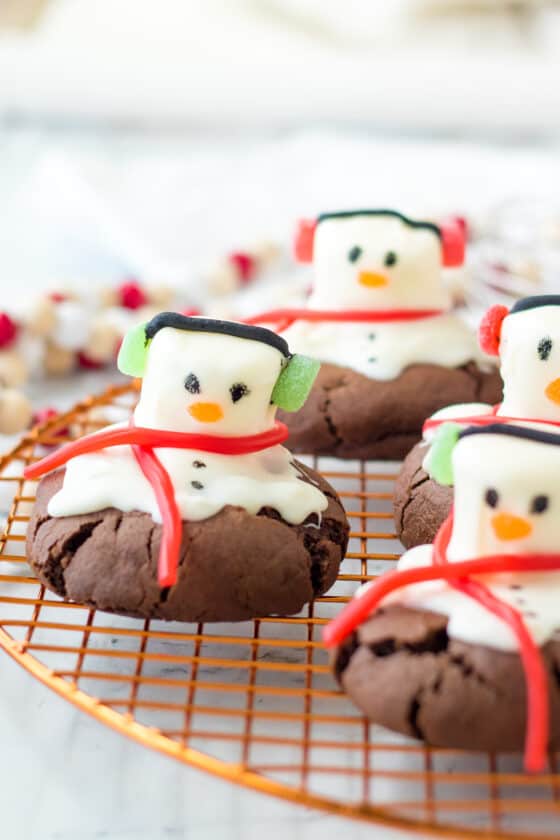 Peppermint Stuffed Snowman Cookies - Moore or Less Cooking