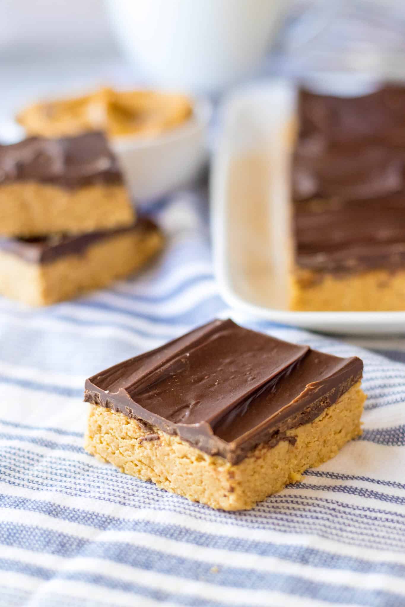 No-Bake Lunch Lady Peanut Butter Bars - Moore or Less Cooking