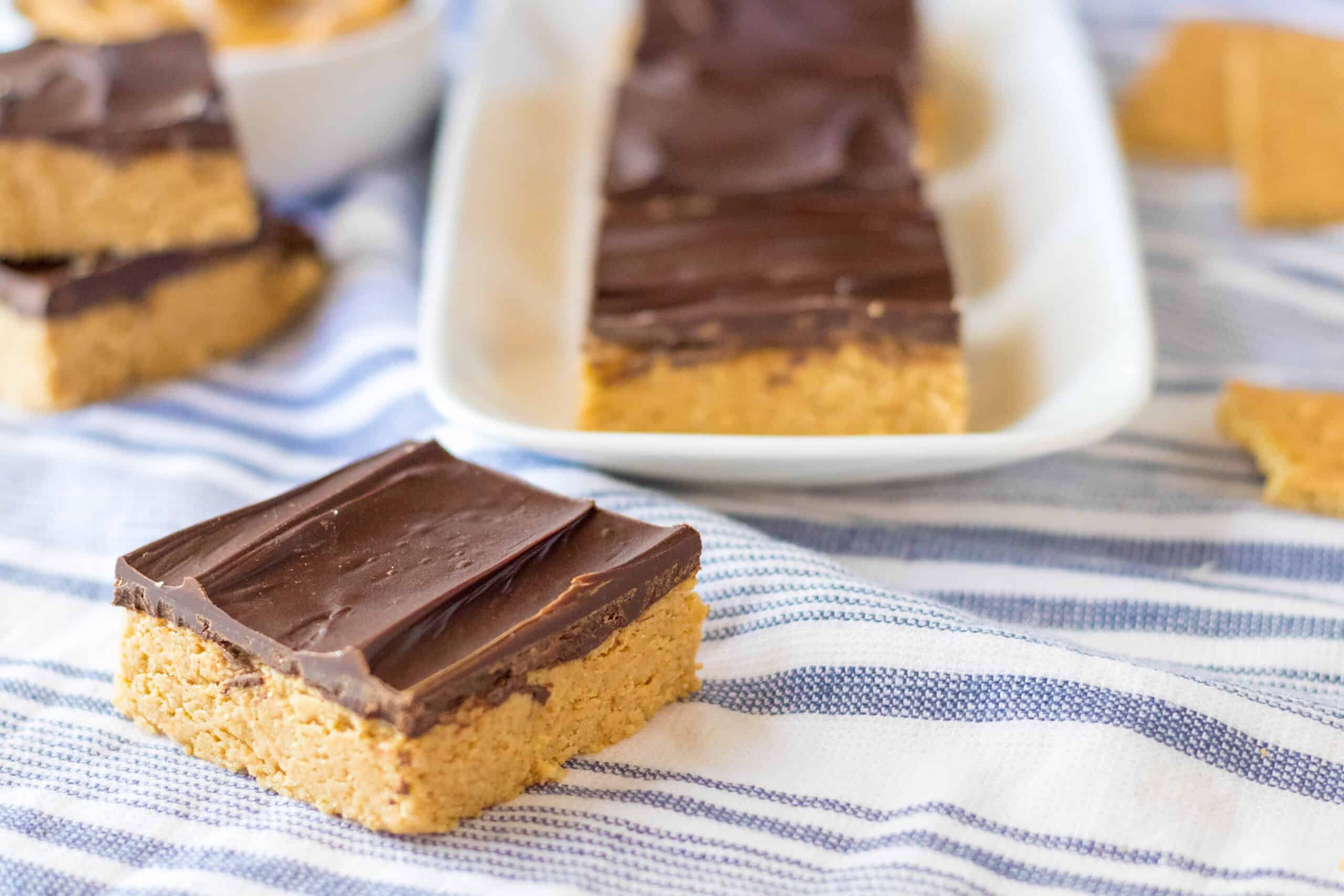 No-Bake Lunch Lady Peanut Butter Bars - Moore or Less Cooking