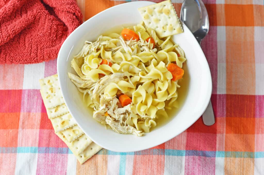 Crockpot Chicken Noodle Soup - Moore or Less Cooking